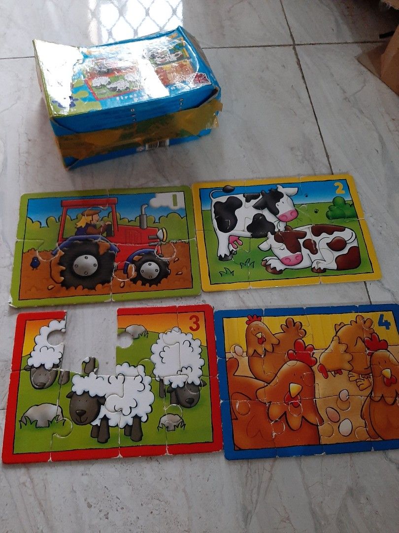 Farm first counting puzzles orchard toys, Toys & Collectibles, Mainan ...