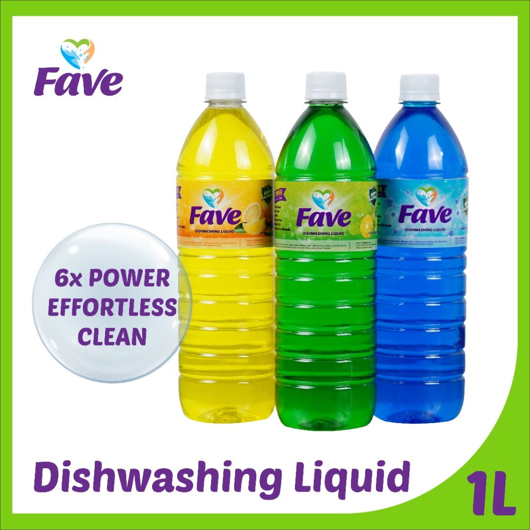 Fave Dishwashing Liquid 1 Liter (Honey Lemon) with 6x Antibacterial ...