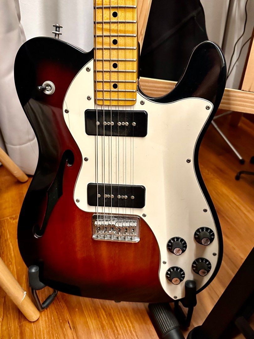 Fender Thinline Telecastee Deluxe P90 sunburst electric guitar (rare ...