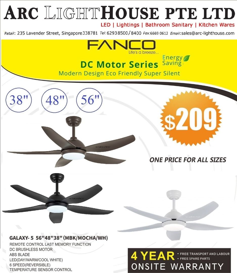 GALAXY 5/Fan Installation/FANCO/5Blades/DC Motor/Ceiling Fan/Best ...