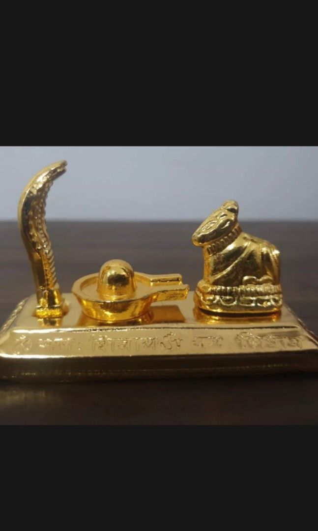 Gold Plated Shivling Nandi Statue, Hobbies & Toys, Memorabilia ...
