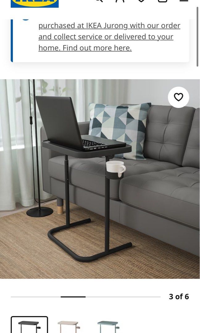 IKEA laptop table WFH table sofa side table, Furniture & Home Living, Furniture, Tables & Sets ...