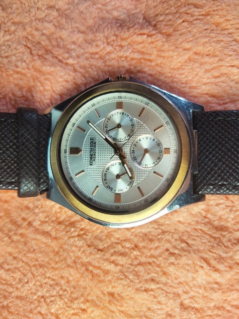 Kenneth Cole Reaction Men's Watch German Lizard Black Strap White Dial ...