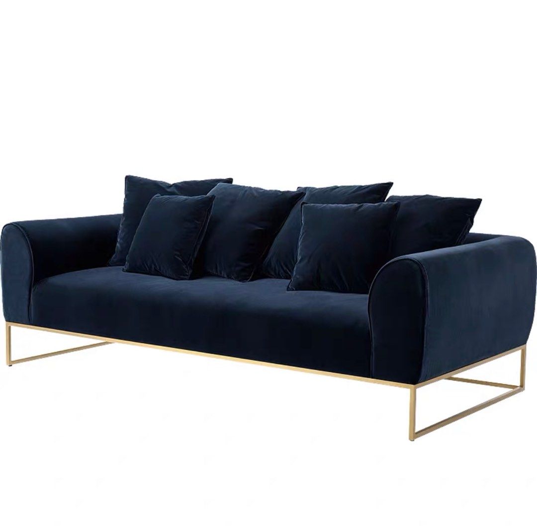 KOVR Modern Italian Velvet Sofa, Furniture & Home Living, Furniture ...