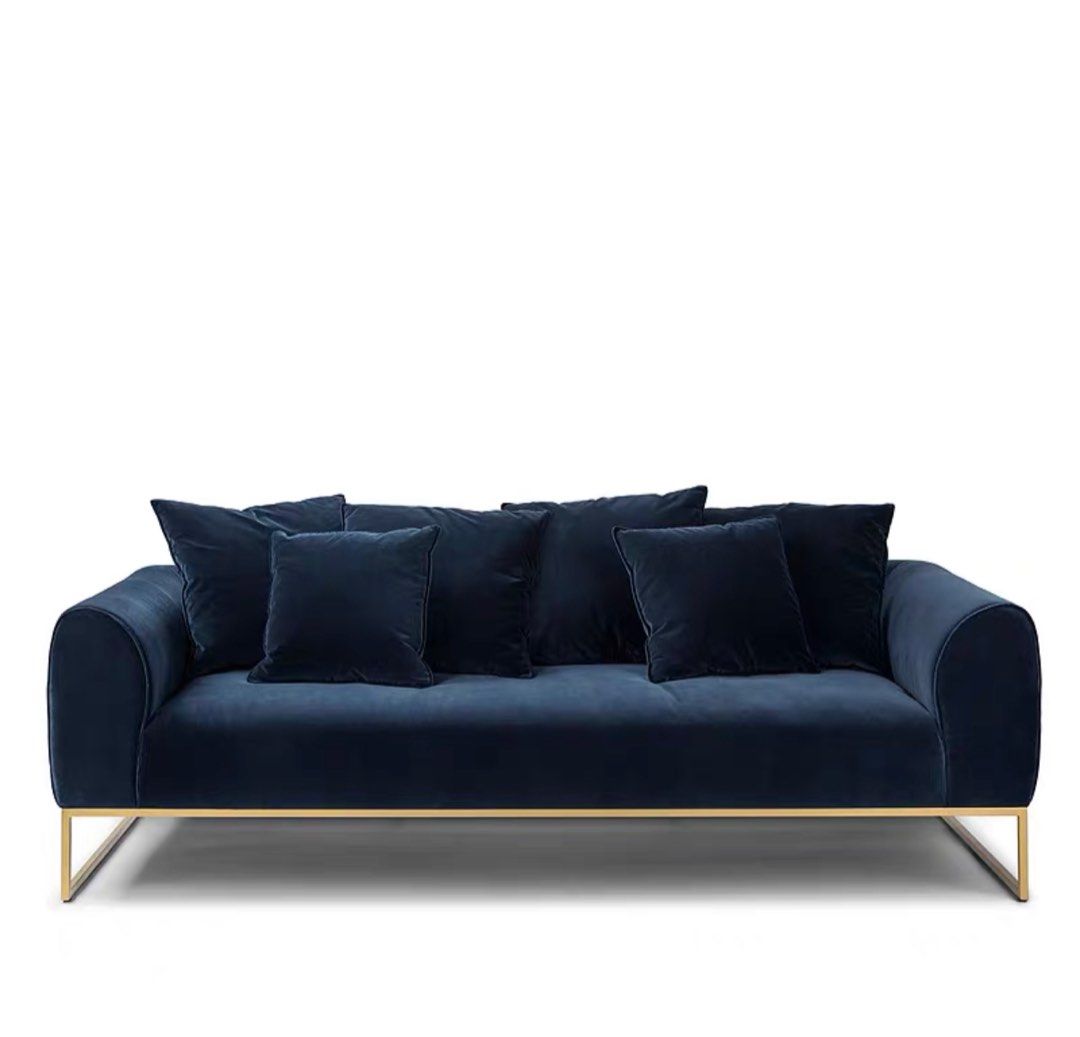 KOVR Modern Italian Velvet Sofa, Furniture & Home Living, Furniture ...
