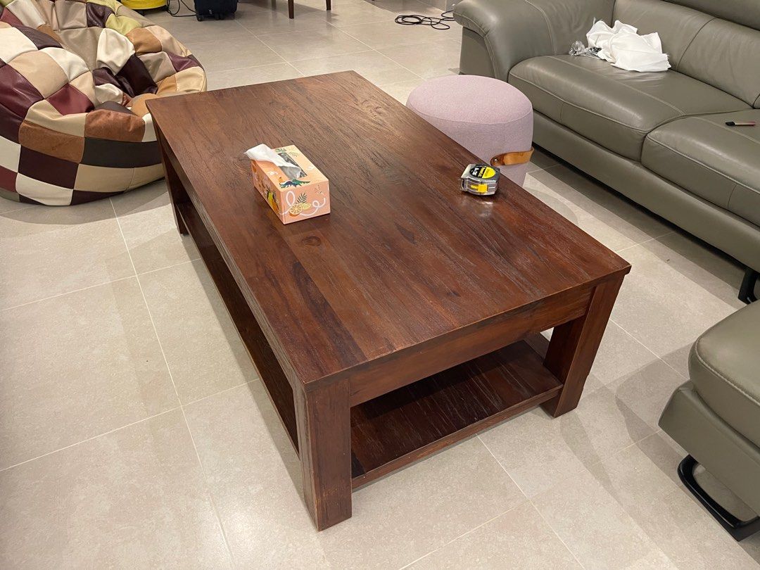 Large Teak Coffee Table 4ft, Furniture & Home Living, Furniture, Tables ...