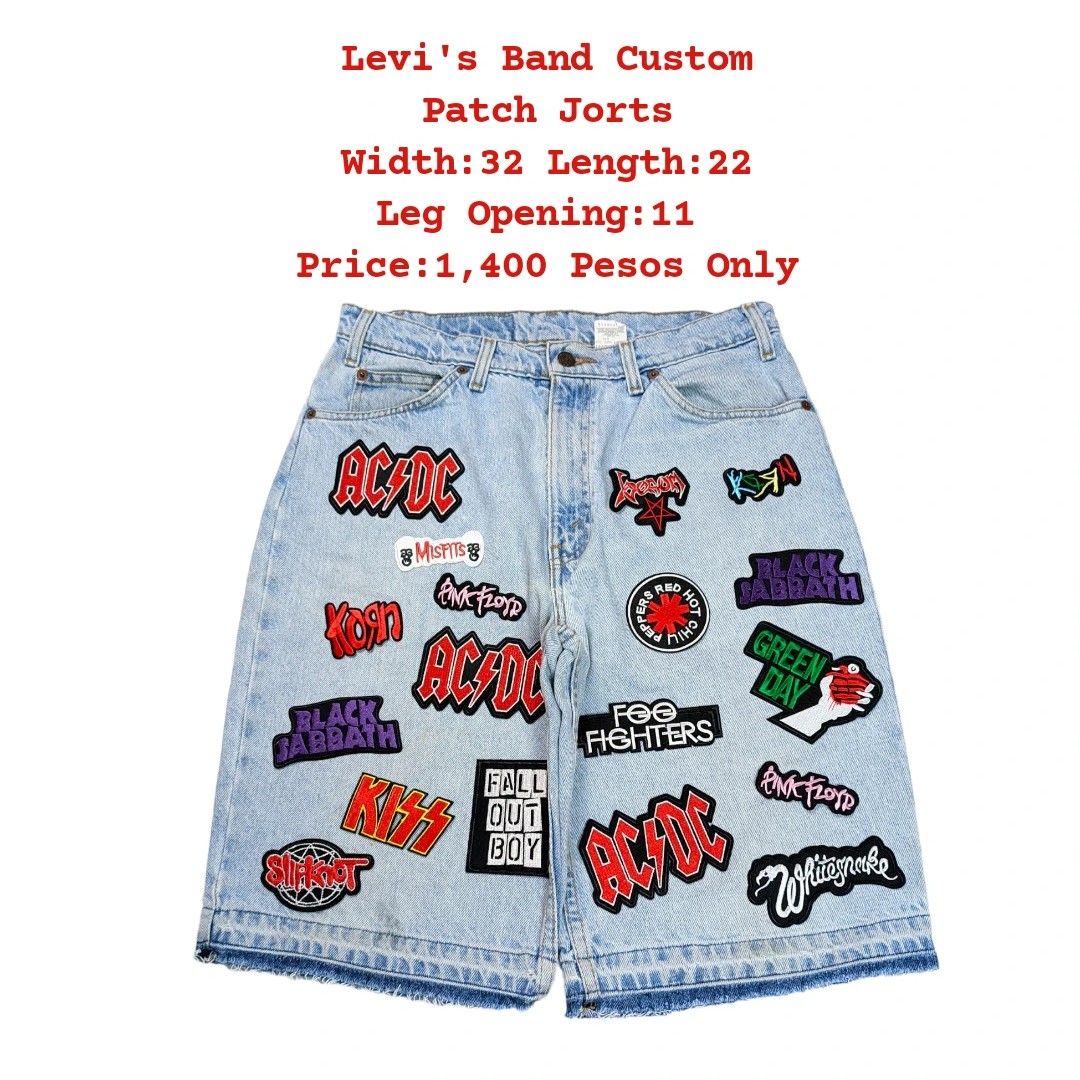Levi's Band Custom Patch Jorts, Men's Fashion, Bottoms, Shorts on Carousell