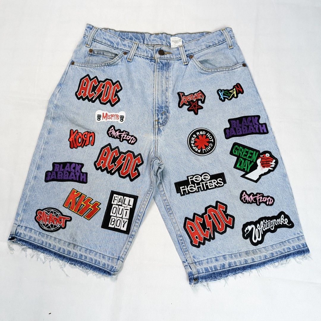 Levi's Band Custom Patch Jorts, Men's Fashion, Bottoms, Shorts on Carousell