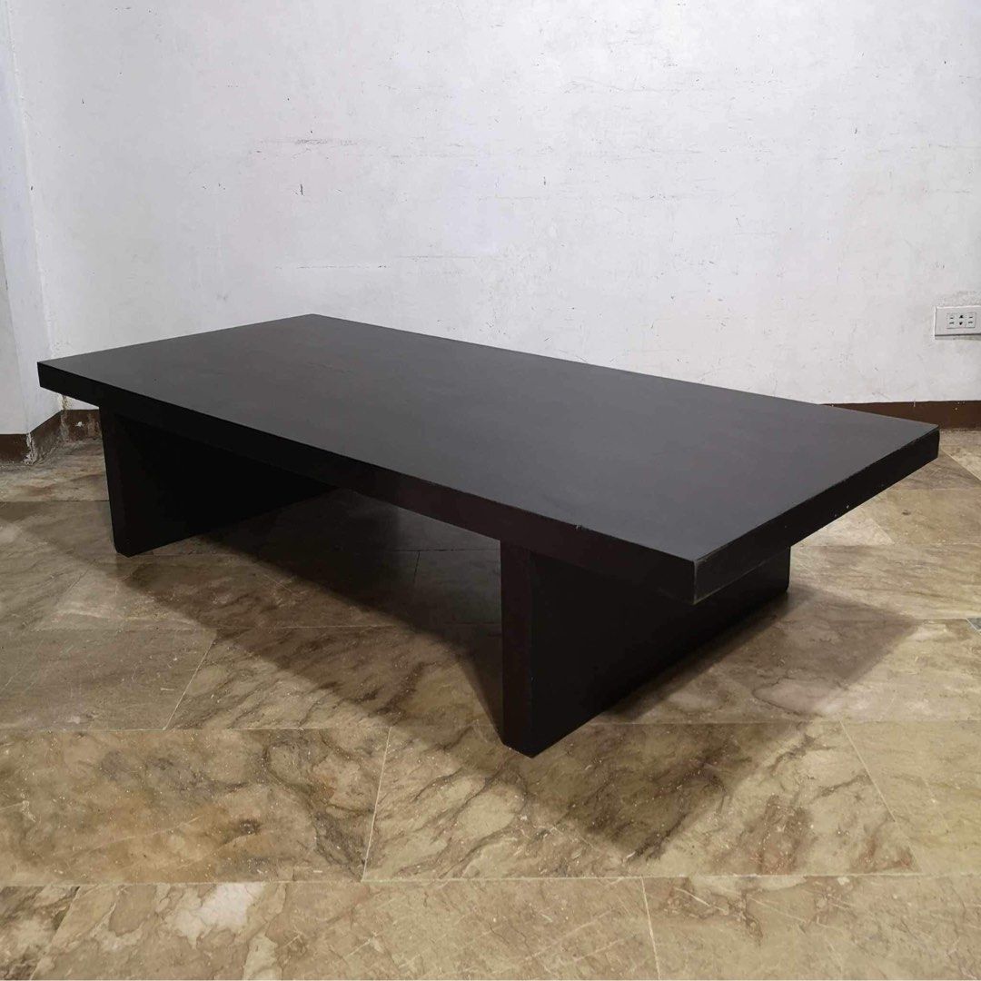 Long boxy center table, super heavy natural wood, Furniture & Home ...