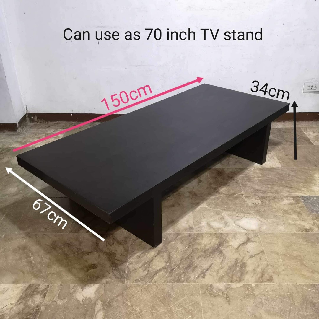 Long boxy center table, super heavy natural wood, Furniture & Home ...