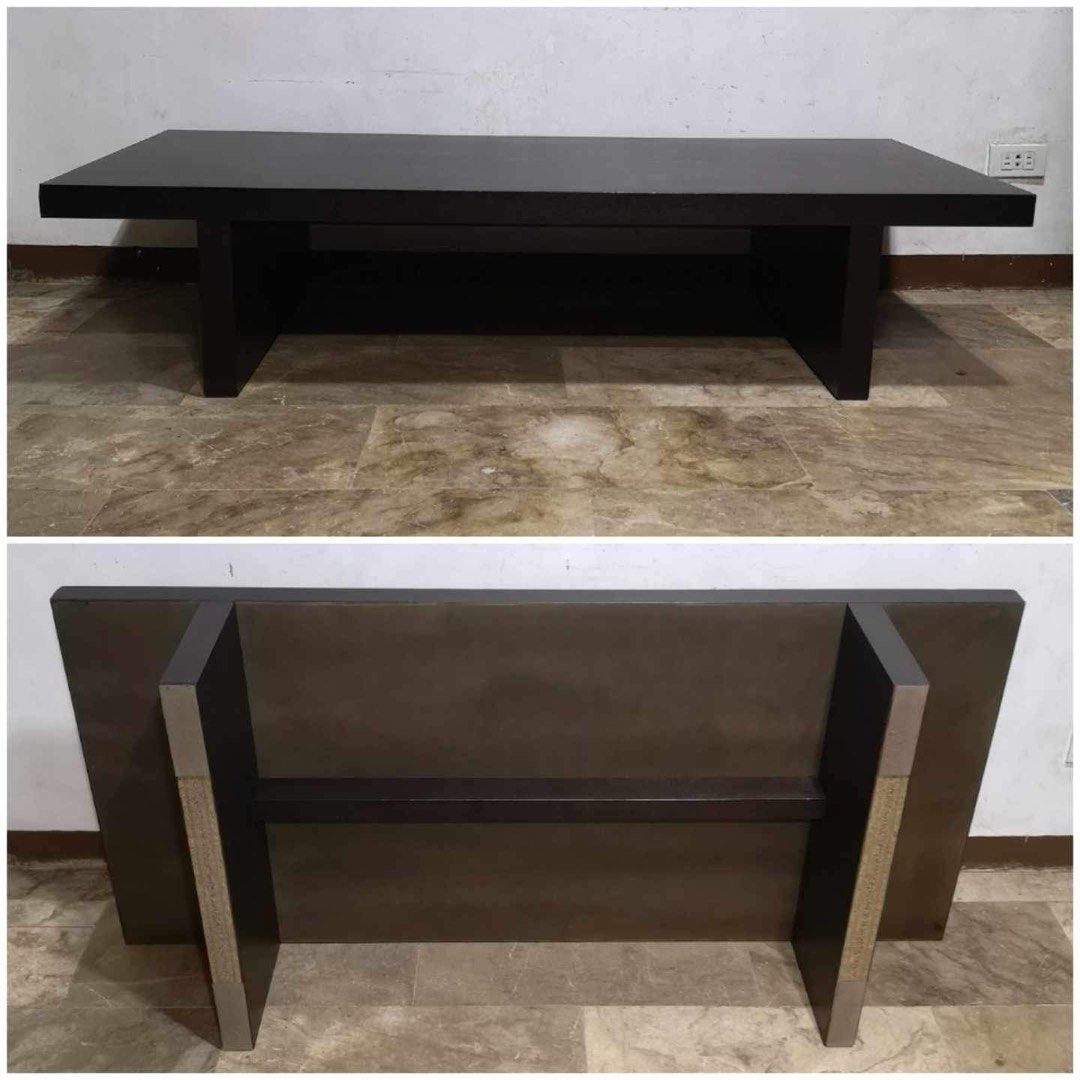 Long boxy center table, super heavy natural wood, Furniture & Home ...