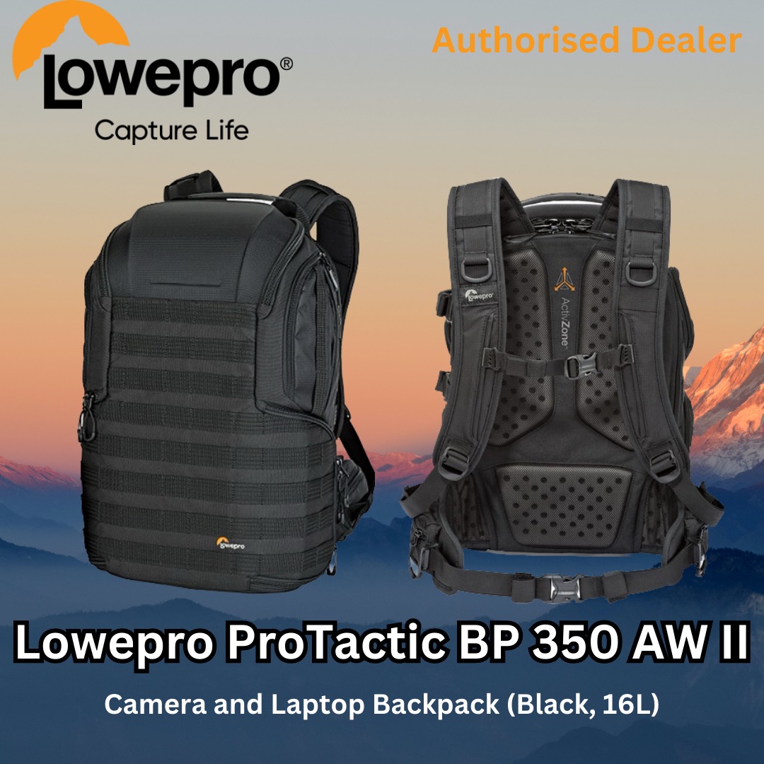 Lowepro ProTactic BP 350 AW II Camera and Laptop Backpack (Black, 16L ...