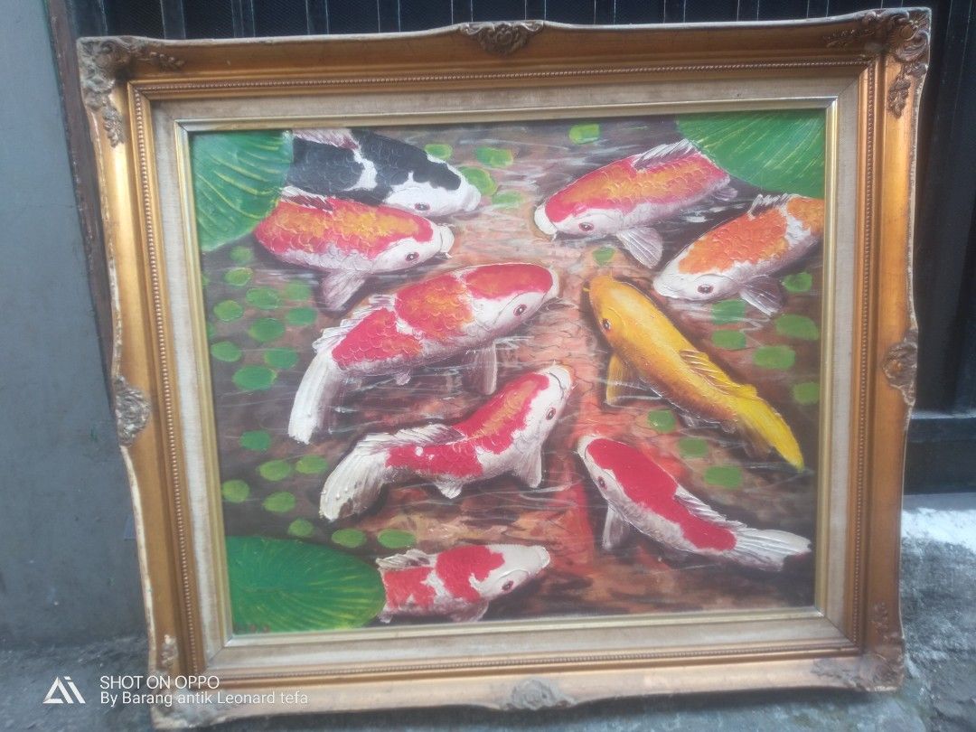 Lukisan ikan koi, Antik, Pajangan di Carousell