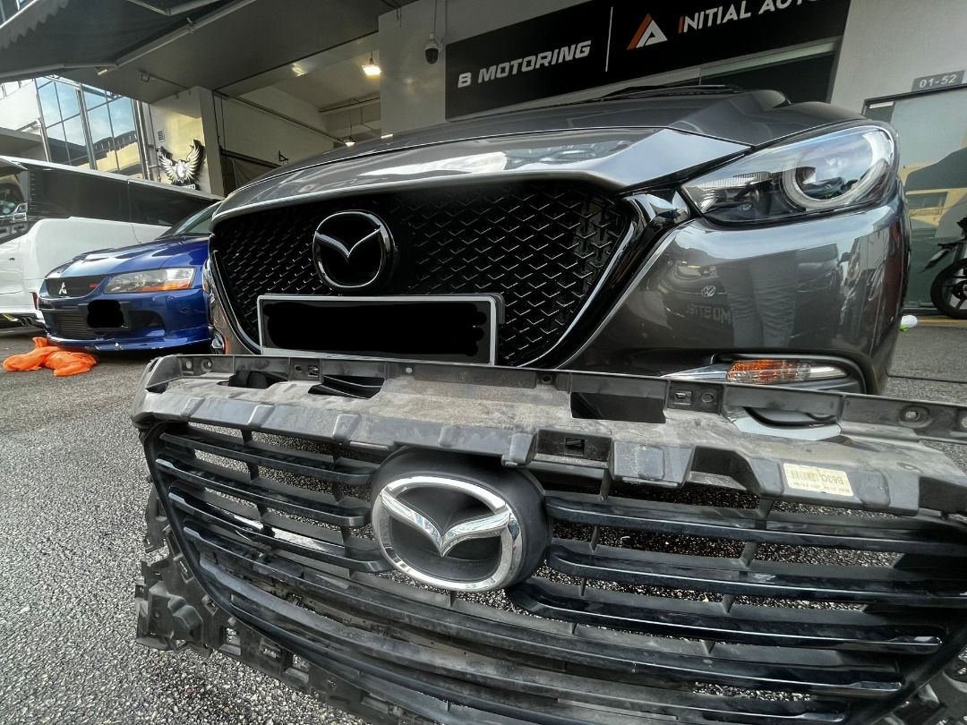 Mazda 3 Front Grill Grille Gloss Black Honeycomb (Bodykit), Car ...