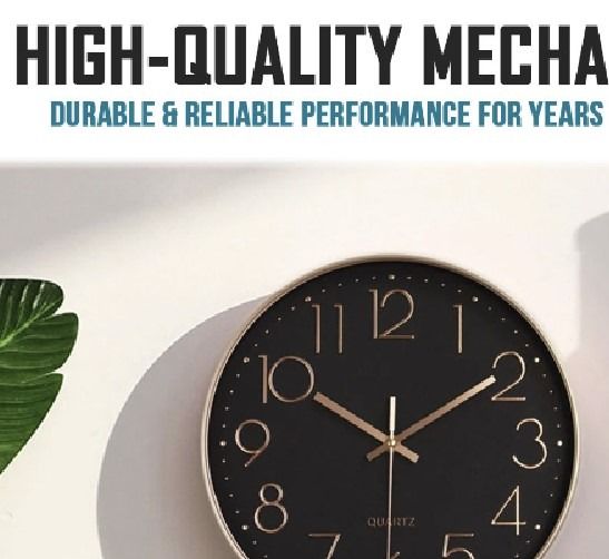 Minimalist Silent Quartz Big Wall Clock for Living Room / Kitchen ...