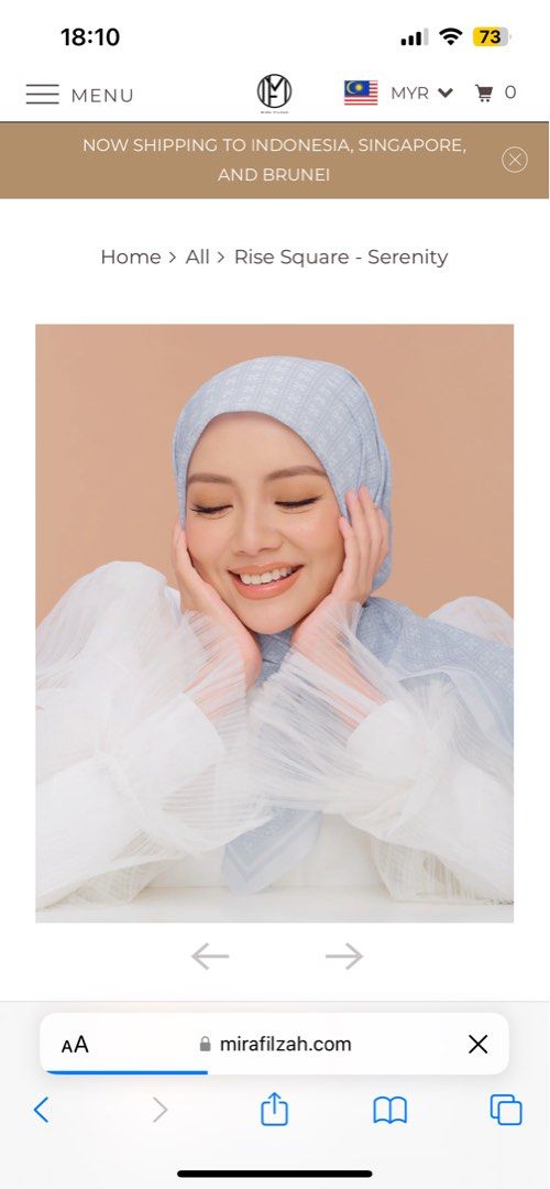 Mira Filzah Bawal Cotton Voile Rise Square Serenity Womens Fashion Muslimah Fashion Hijabs