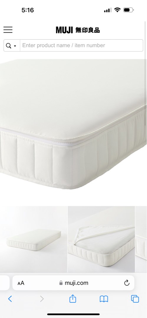 MUJI Mattress, Furniture & Home Living, Furniture, Bed Frames ...