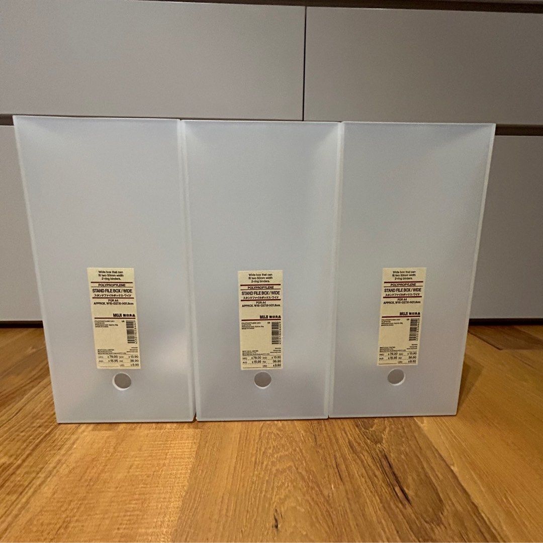 MUJI POLYPROPYLENE STAND FILE BOX / WIDE, Hobbies & Toys, Stationery ...