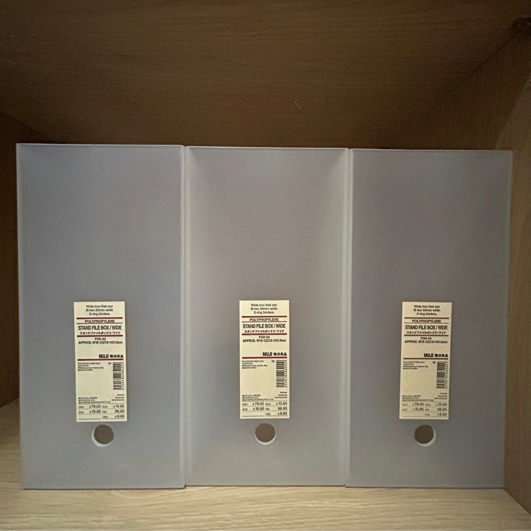 MUJI POLYPROPYLENE STAND FILE BOX / WIDE, Hobbies & Toys, Stationery ...