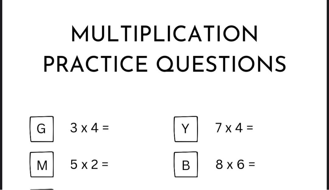Printable Multiplication Worksheet (50 questions with riddles), Hobbies ...