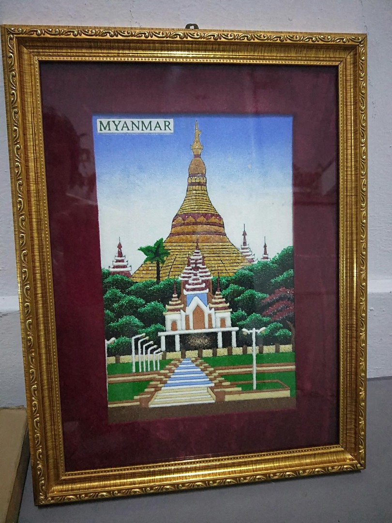 Myanmar "sparkling" temple picture., Furniture & Home Living, Home ...