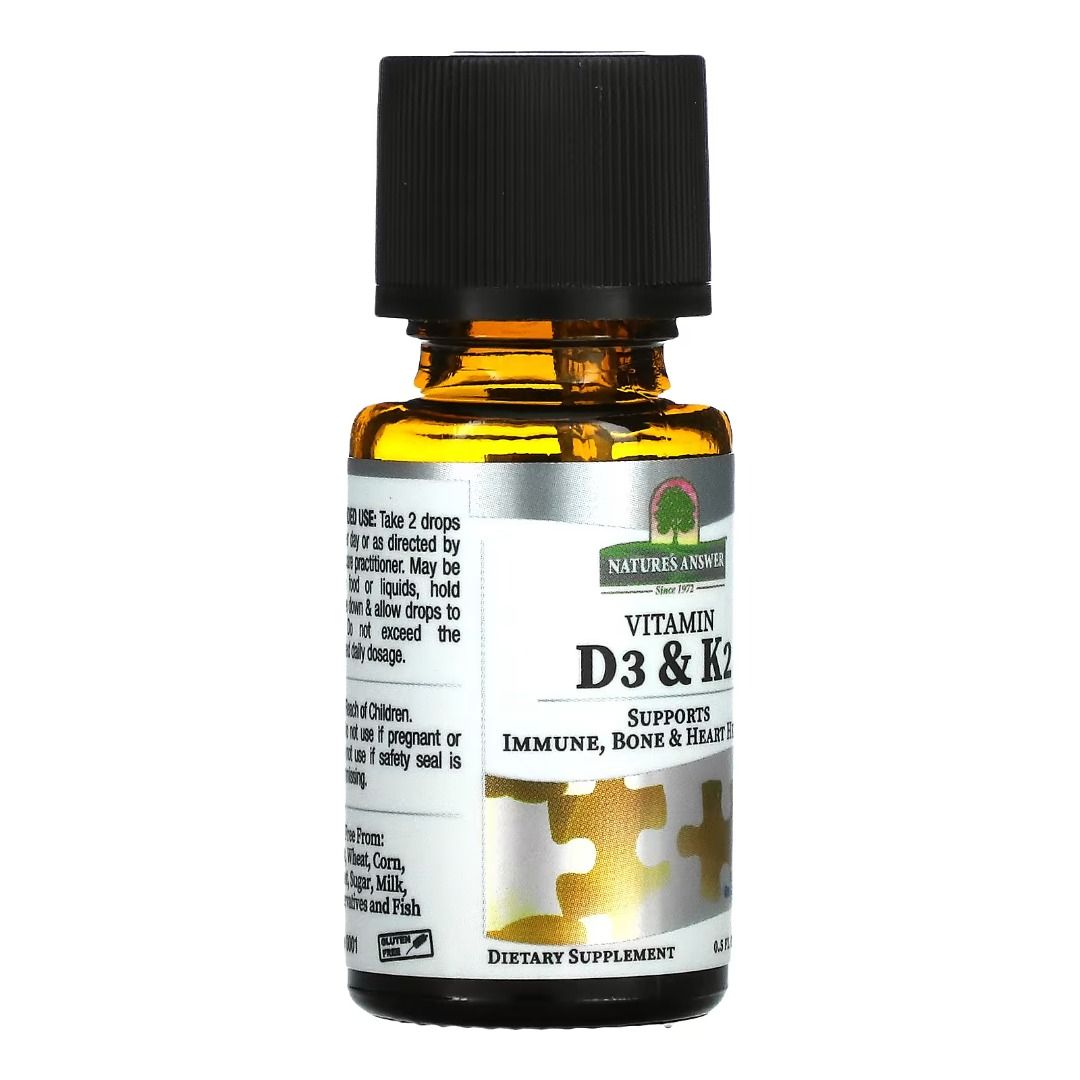 Nature's Answer, Vitamin D3 & K2, 0.5 fl oz (15 ml), Health & Nutrition ...
