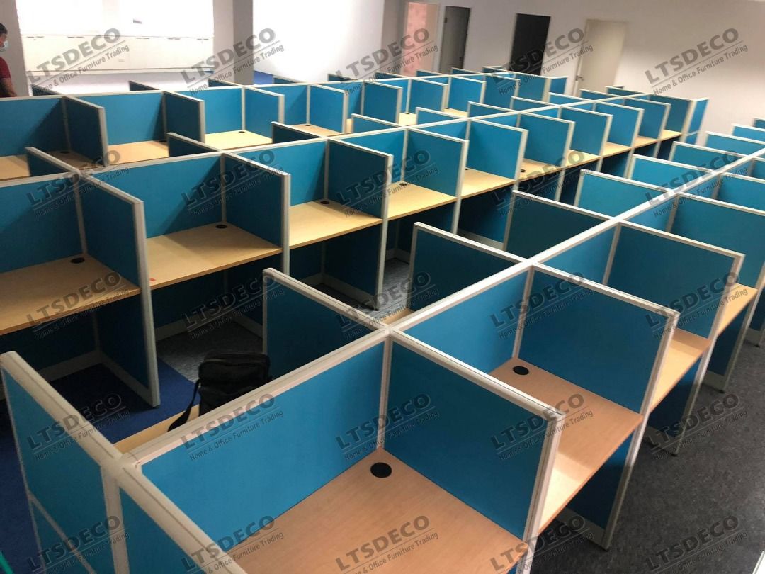 NEW FULL FABRIC MODULAR CUBICLE WORKSTATION OFFICE PARITION FURNITURE ...