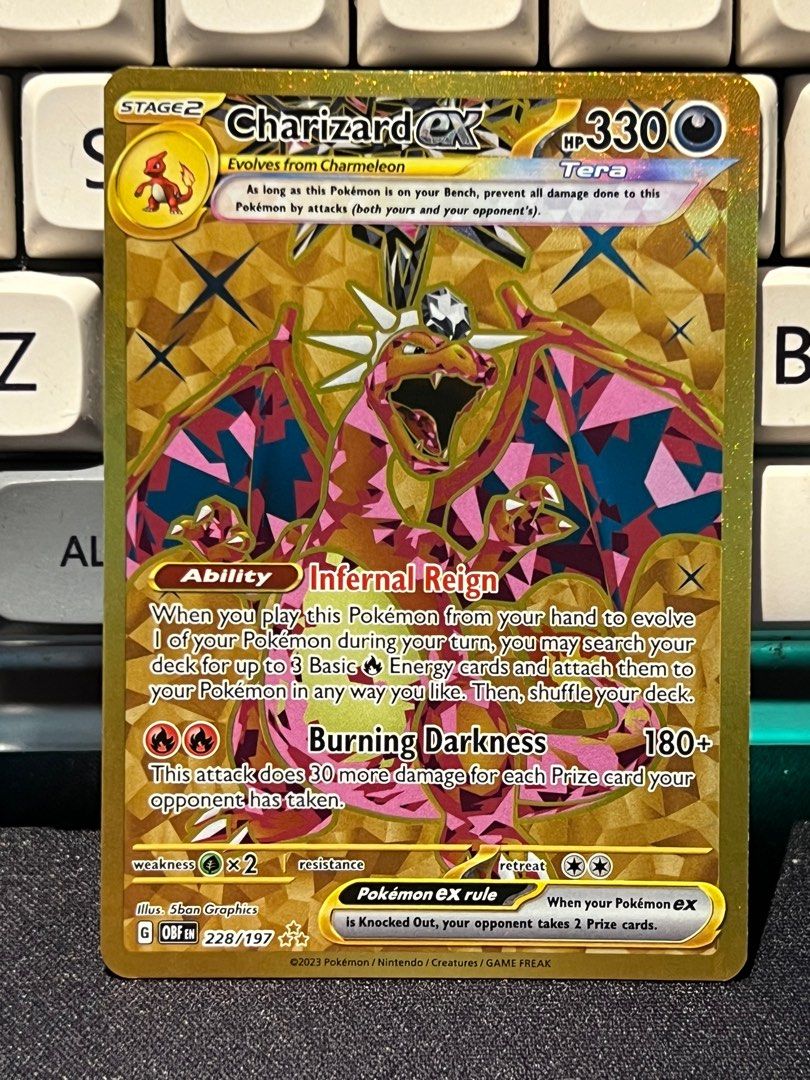Obsidian flames Gold Charizard EX pokemon tcg, Hobbies & Toys, Toys ...