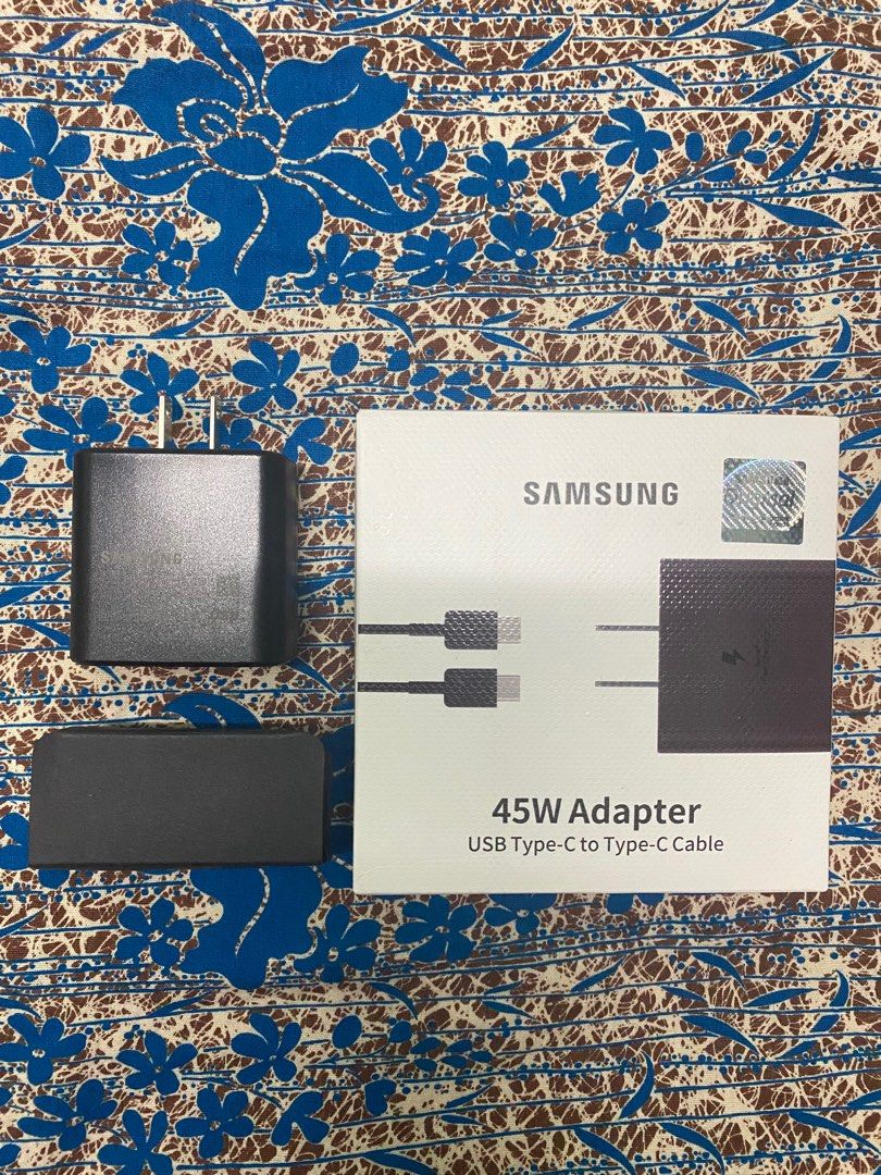 ORIGINAL SAMSUNG 45W adapter and cable Type c to type c, Mobile Phones ...