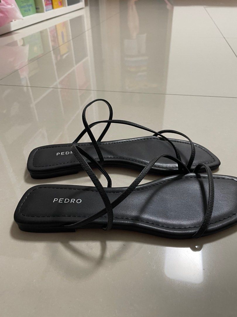 Pedro black strappy sandals, Women's Fashion, Footwear, Sandals on Carousell