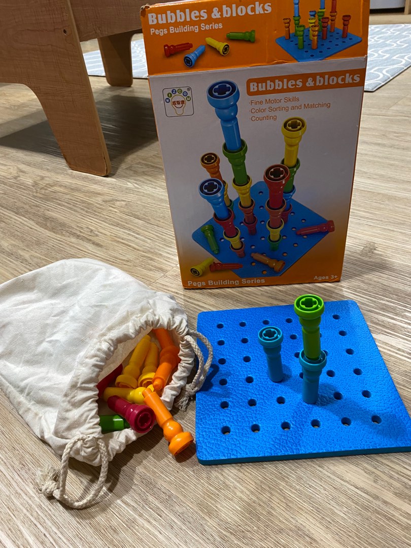 Pegs Building Series Toys Fine Motor Colour Sorting, Hobbies & Toys ...