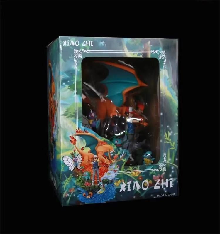 Pokemon Ash and First Gen Pokemon PVC Statue with LED Pokemon Charizard ...