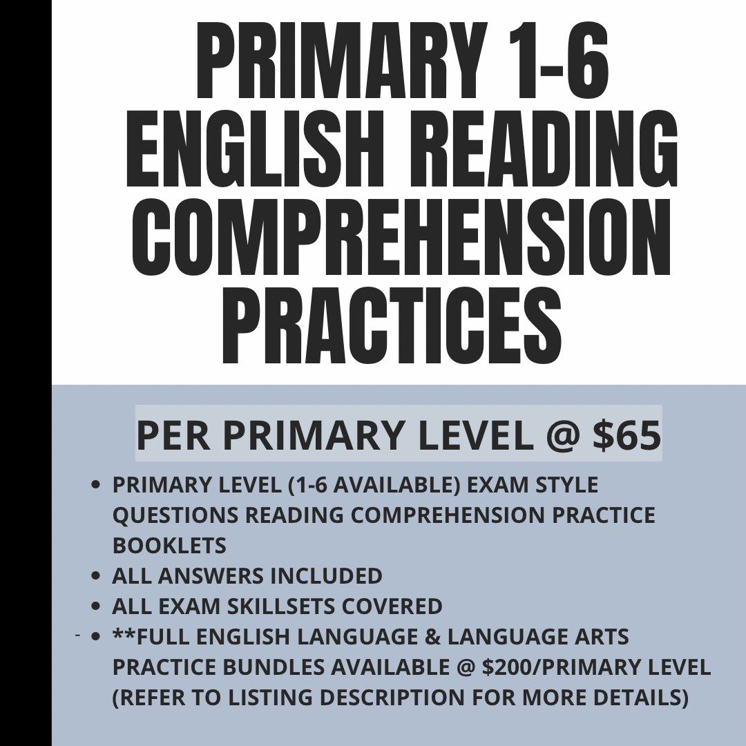 PRIMARY 1 2 3 4 5 6 EXAM-TARGETED EXAM STYLE LANGUAGE ARTS QUESTION ...