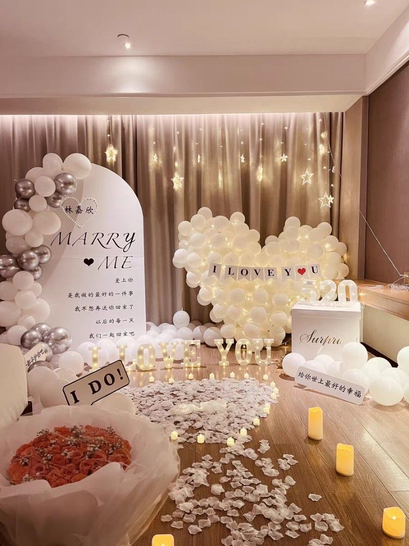 Proposal decoration surprise setup balloon helium arrangements wedding ...