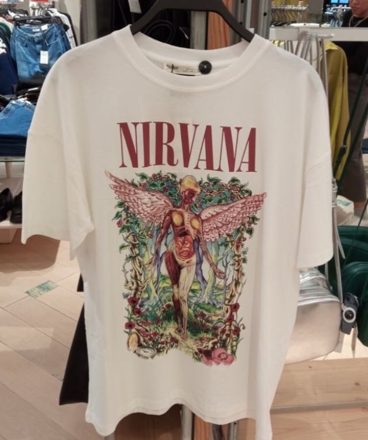 PULL & BEAR NIRVANA T-SHIRT KAOS BAND WHITE SALE FROM 400‼️, Fesyen Wanita, Pakaian Wanita ...