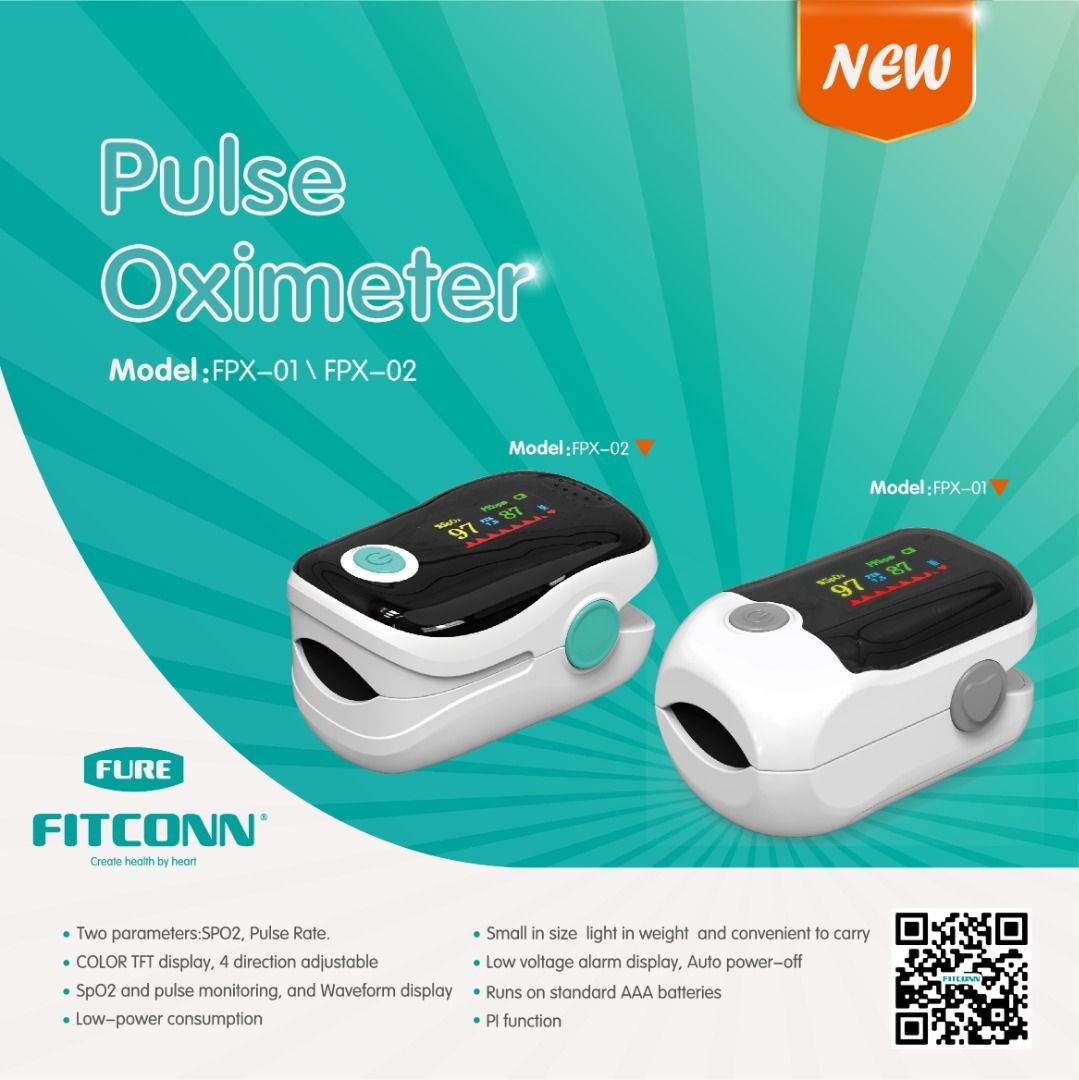 Pulse Oximeter Heartrate Monitor Colour LED FPX-01, Health & Nutrition ...