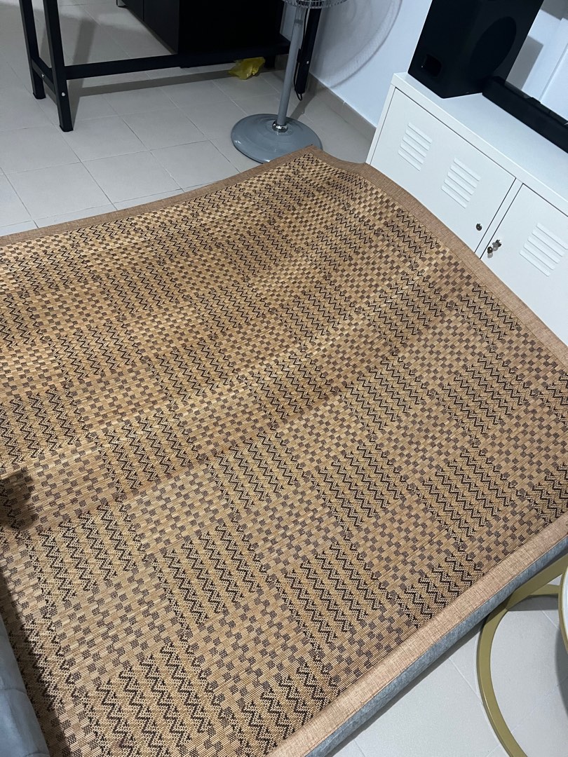 Rattan woven carpet, Furniture & Home Living, Home Decor, Carpets, Mats ...