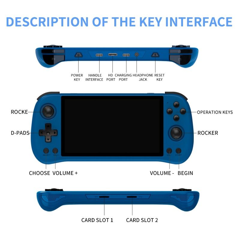 [Ready] Powkiddy X55 Black Retro Gaming Console for PSP, NDS, N64 ...