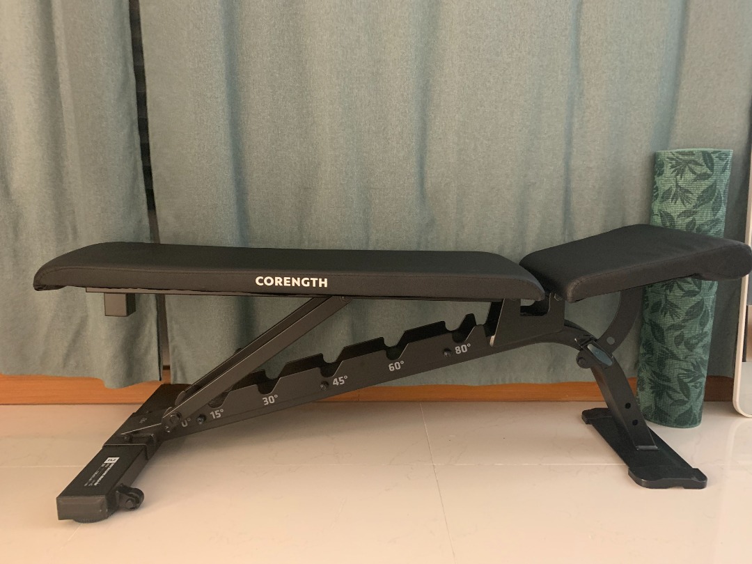 Decathlon Reinforced Flat/Inclined Weights Bench, Sports Equipment ...