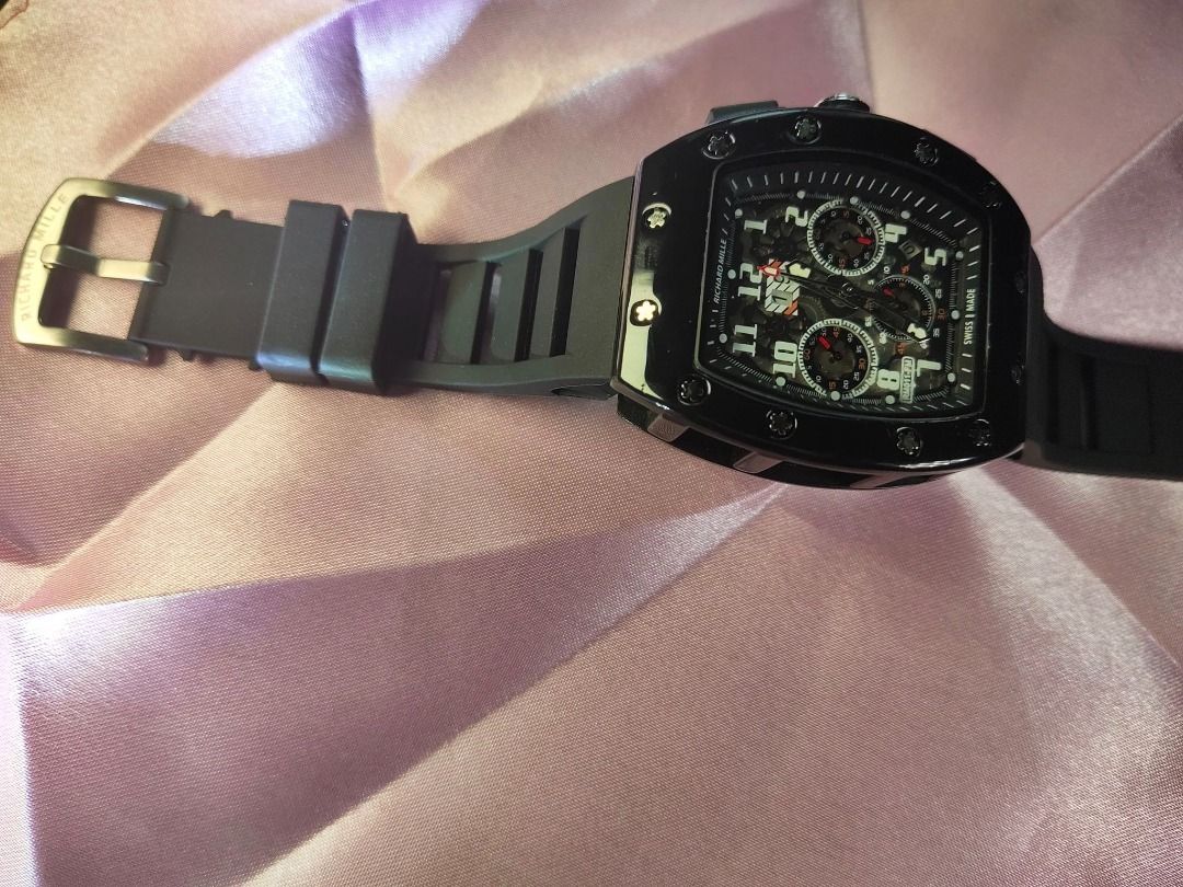 Richard Mille RM 011 FM Felipe Massa All Black Men's Watch 50mm x 40mm ...