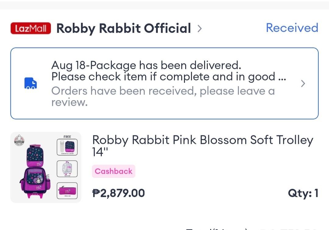 Robby rabbit trolley with lunch bag on Carousell