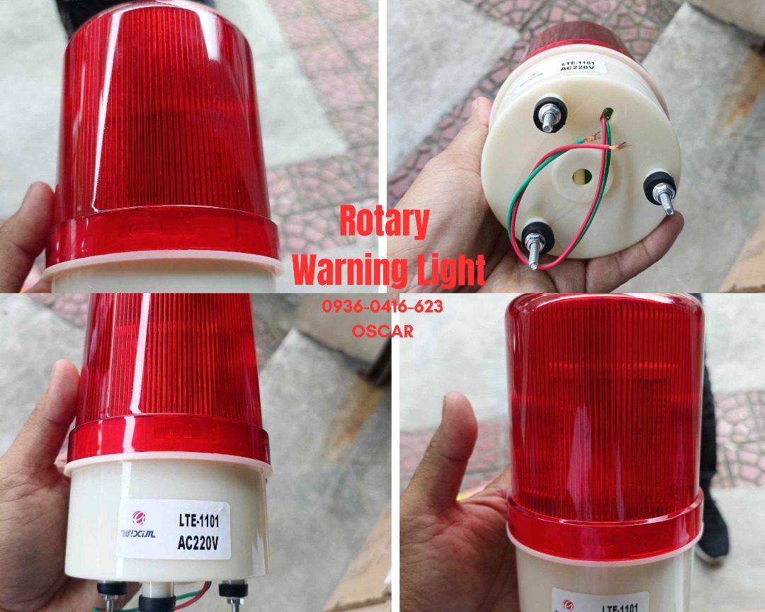 Rotary Warning Light Code: LTE-1101 Specs: AC 220V (Red), Commercial ...