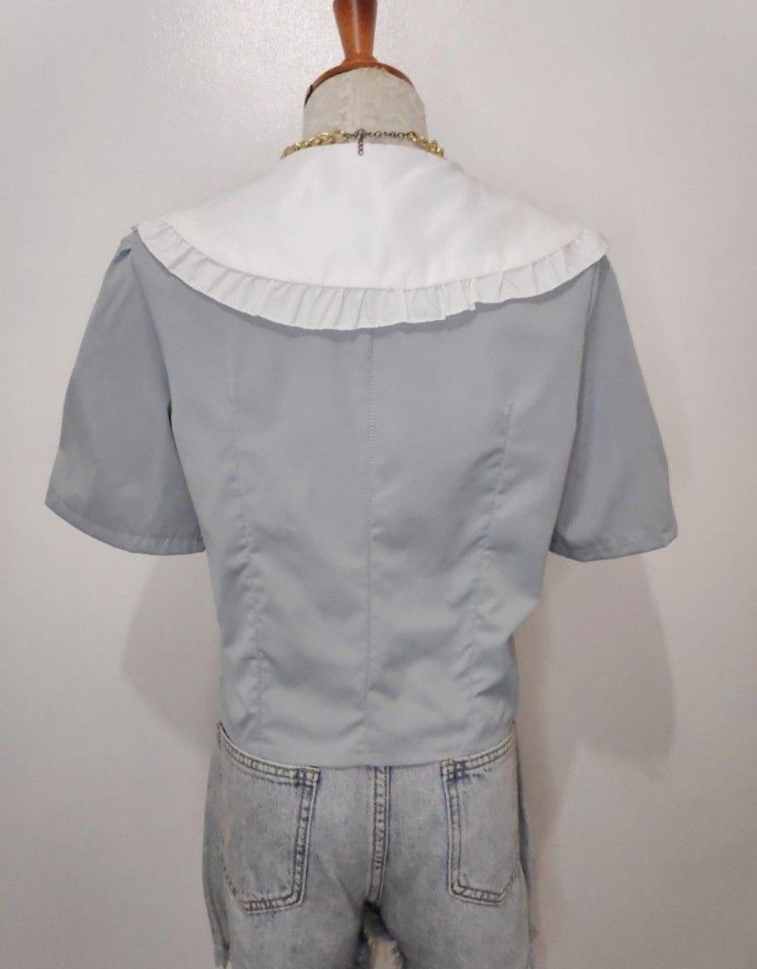 Sailor Moon Kawaii Cute Gray Uniform Cosplay Blouse on Carousell
