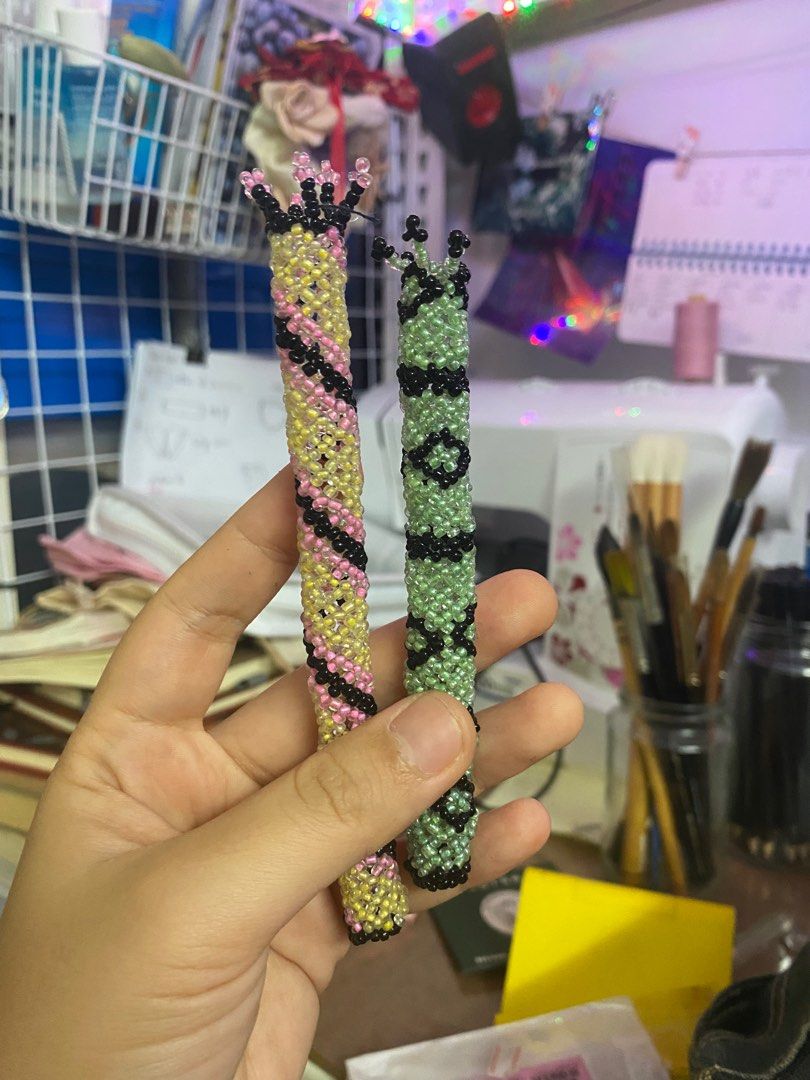 Sarawak ethnic pencil case beaded pencil case beaded art beaded craft ...