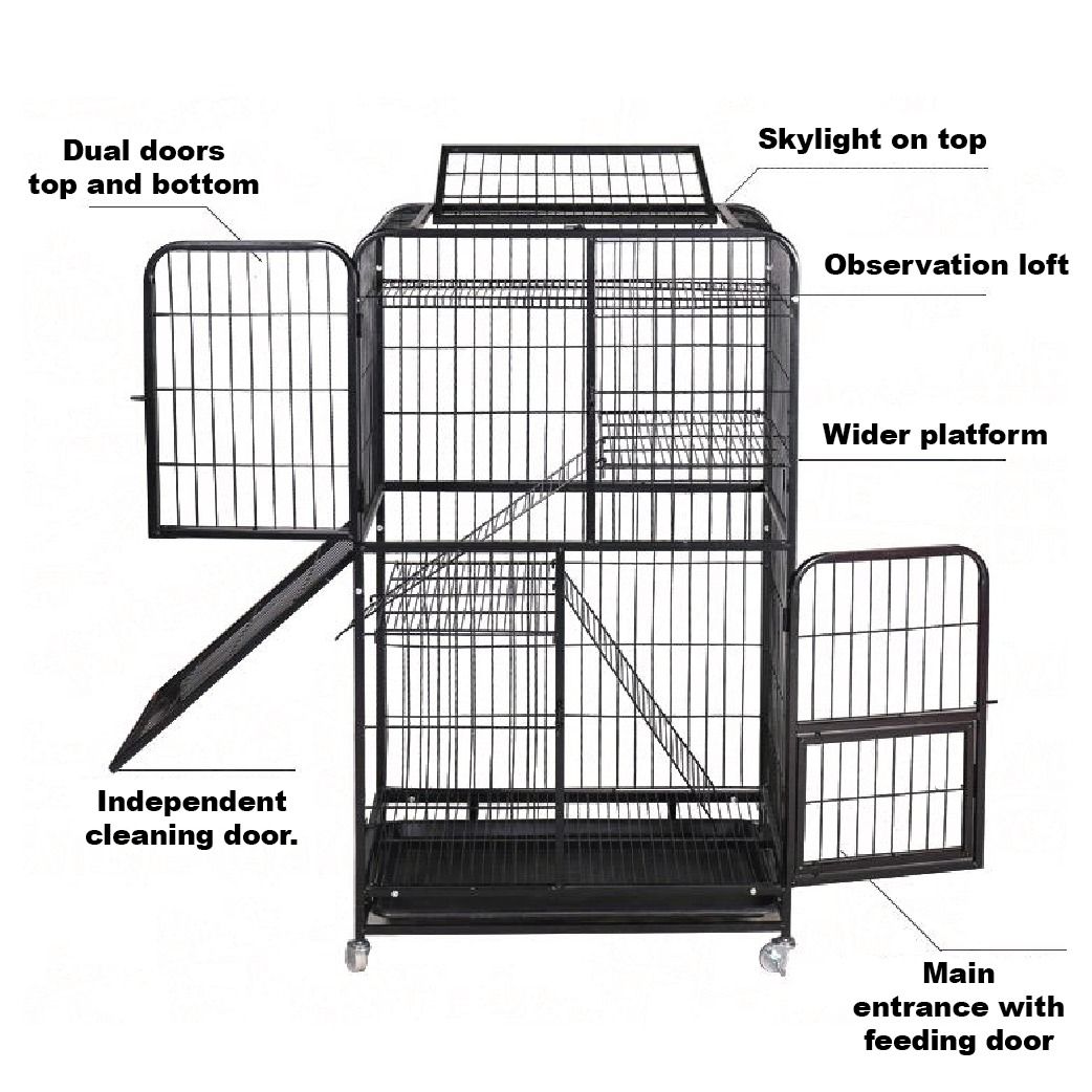 [SG Ready Stock] Large Space Movable Pets Cage | Cat Cage Cat Metal ...