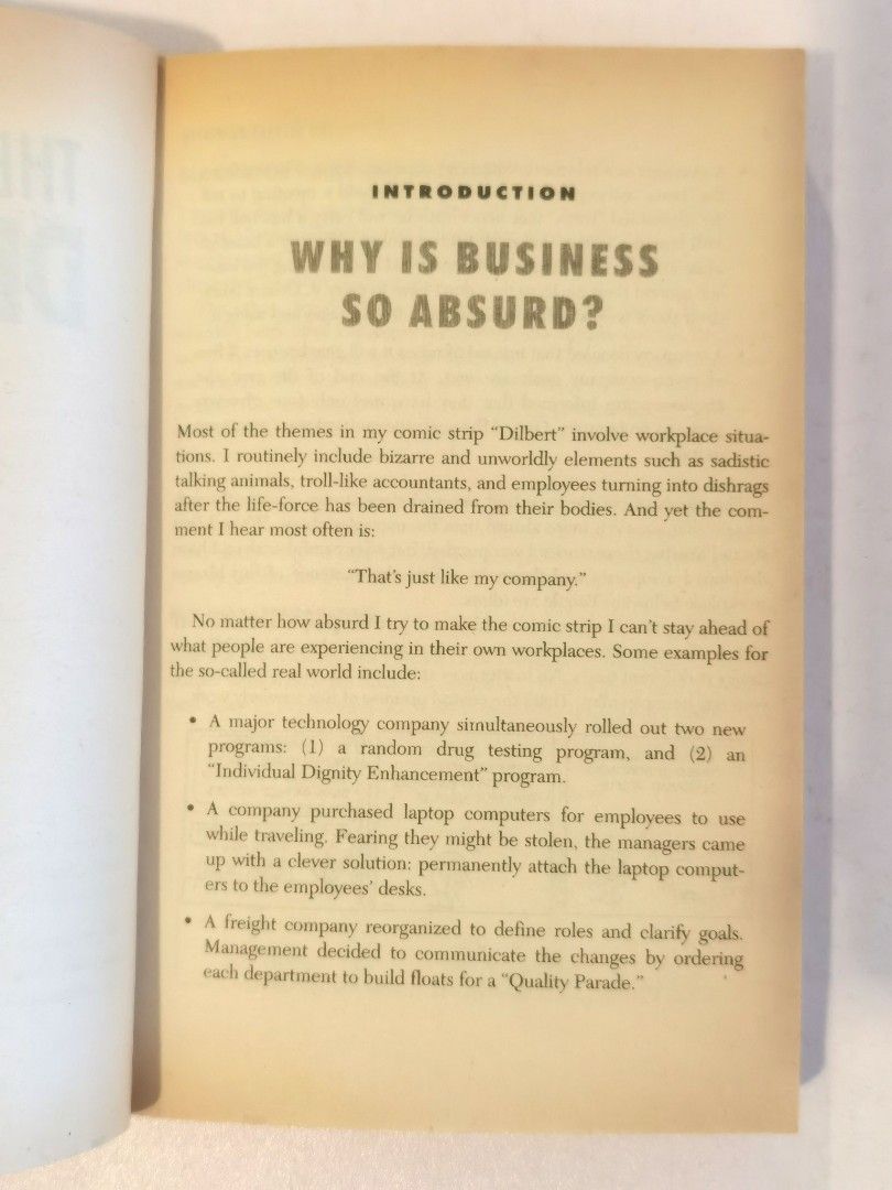 The Dilbert principle A cubicles eye view of Bosses Book By Scott adams ...