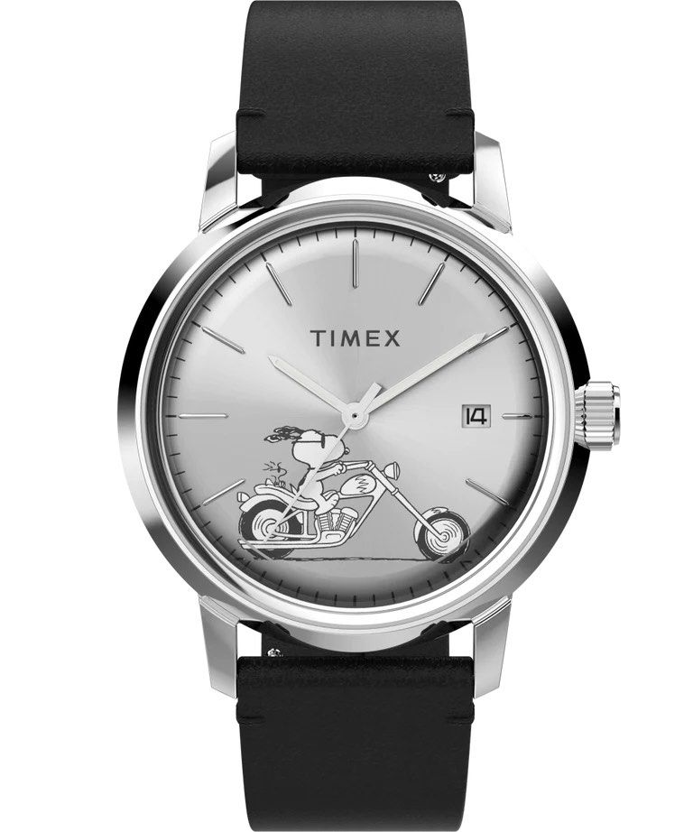 Timex Marlin Automatic x Snoopy Easy Rider 40mm Leather Strap Watch ...