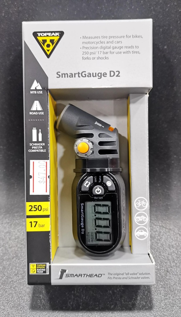 Topeak Smart Gauge D2 Digital Gauge 250PSI/17 Bar, Sports Equipment ...