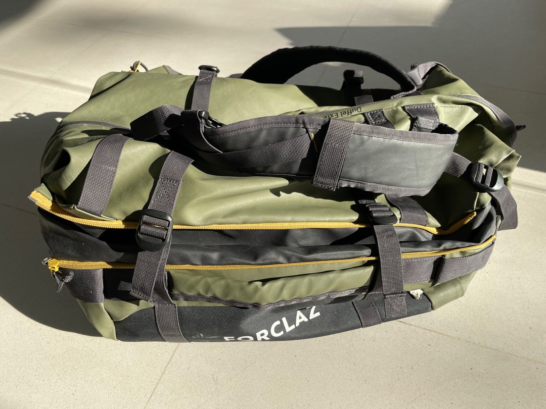Trekking 40-60L Duffel Carry Bag Forclaz Extend - Green, Men's Fashion ...