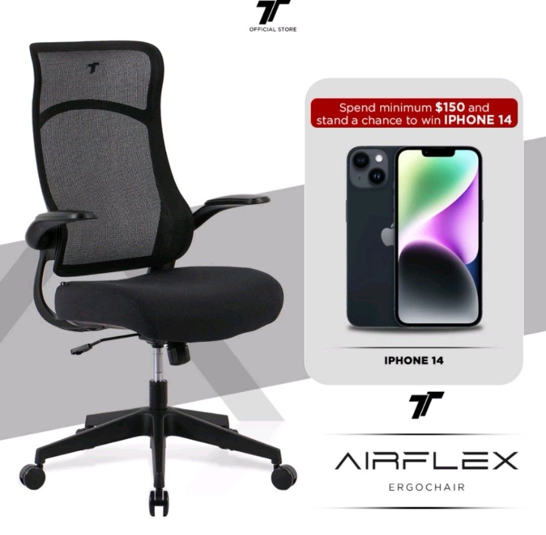TT Airflex Ergochair Home Office Mesh Chair, Furniture & Home Living, Furniture, Chairs on Carousell